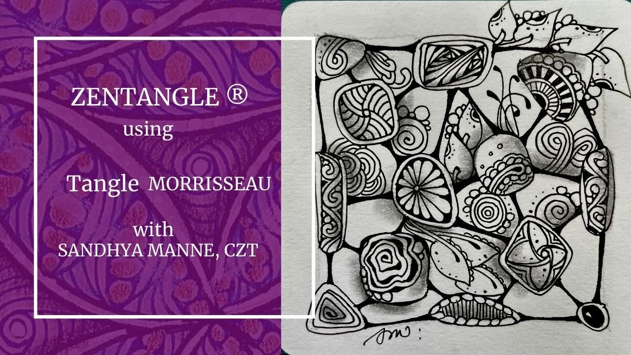 Zentangle® Mini Project with Tangle MORRISSEAU beginners tutorial