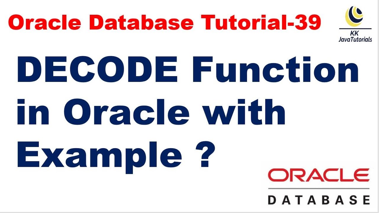 DECODE Function in Oracle with Example || Oracle Database Tutorial || Database Interview question