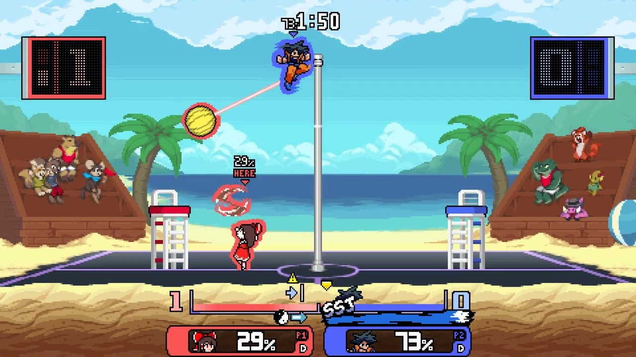Rivals of Aether - Me (Reimu Hakurei) vs AI (Goku)