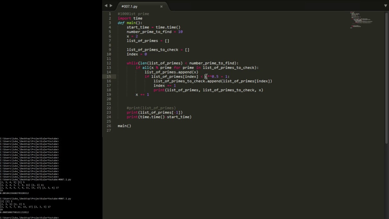 Python Beginner tutorial series using project Euler #7.1 - 10001st Prime