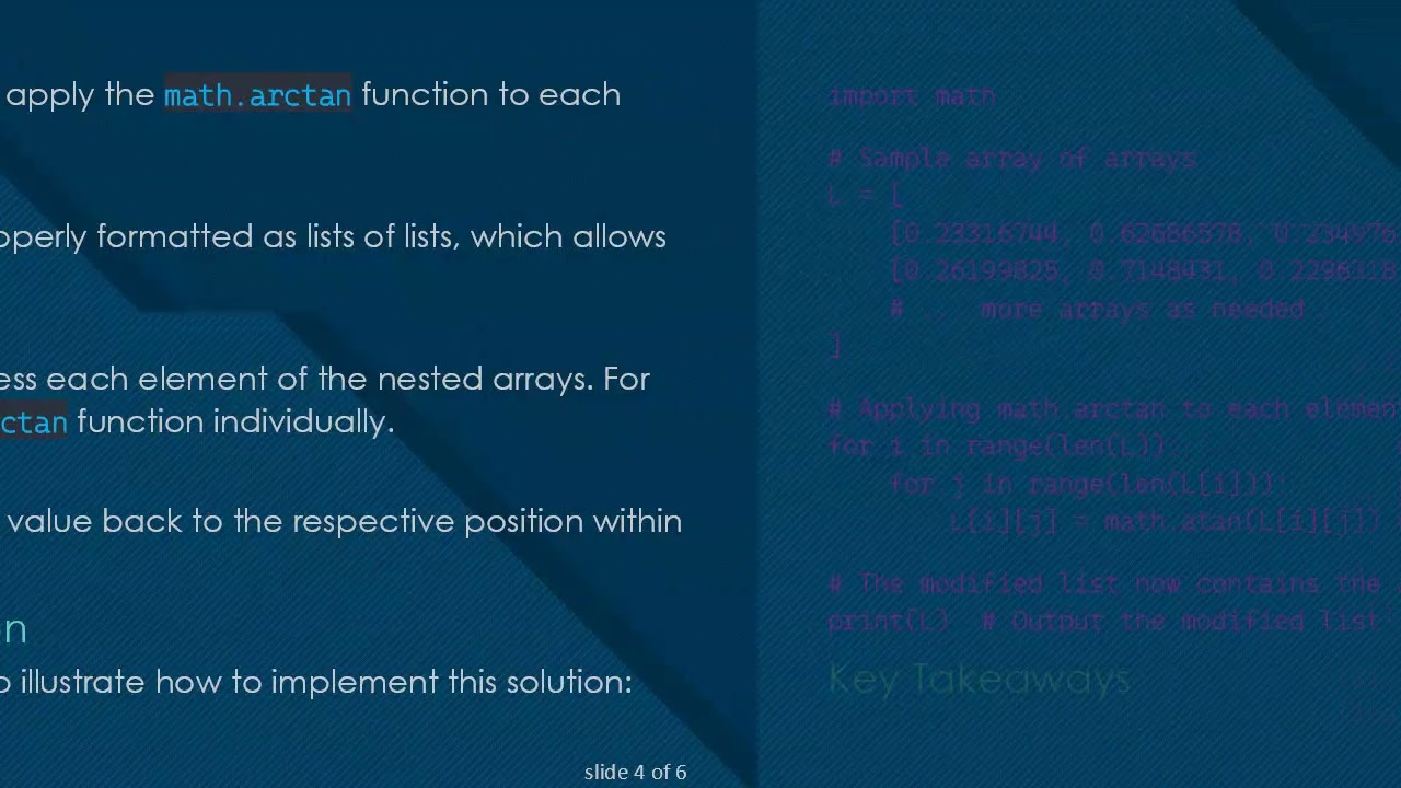 How to Perform the math.arctan Function on Arrays in Python