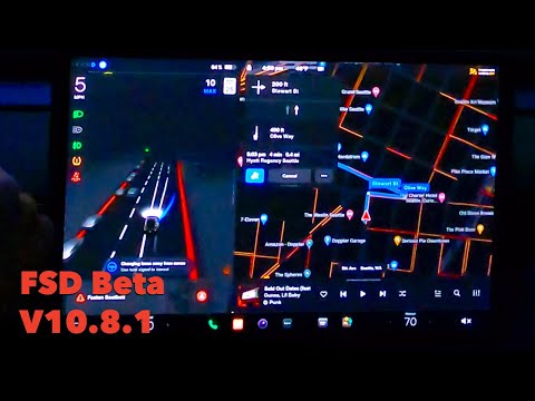 Self-Driving Tesla Downtown Seattle & Monorail (FSD Beta V10.8.1)