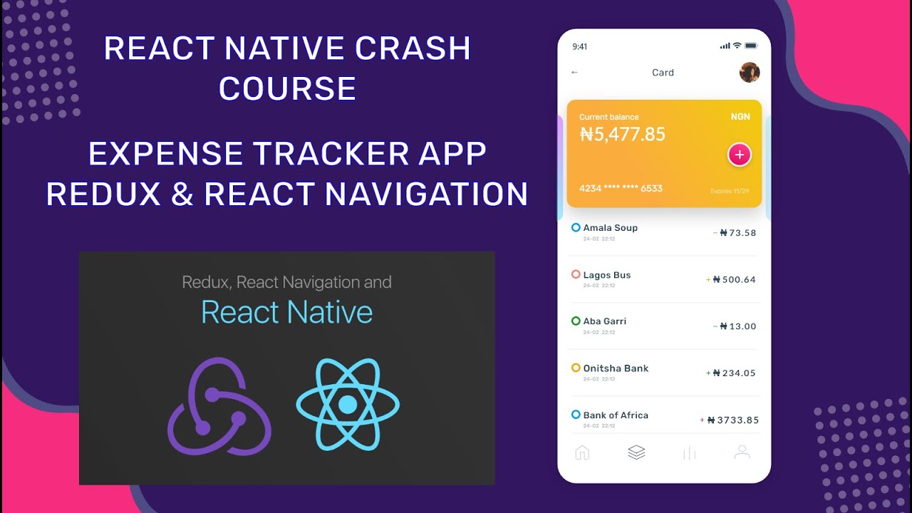 Expense Tracker React Native App - React Navigation & Redux