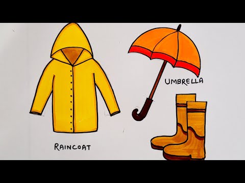 Rainy Season Clothes Drawing | Rainy Clothes Drawing Easy Steps | How to Draw Rainy Season Clothes
