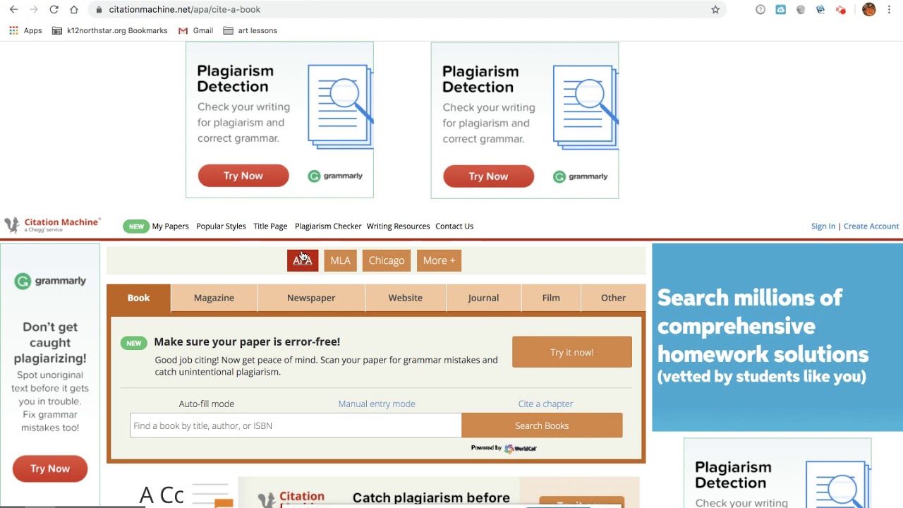 Using the Purdue/Owl Citation Generator