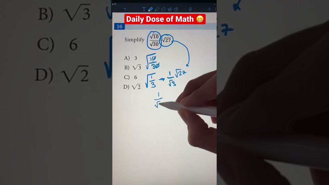 Simplifying Square Roots with Algebra | Fun Math Problem | JusticeTheTutor #mathematics #shorts
