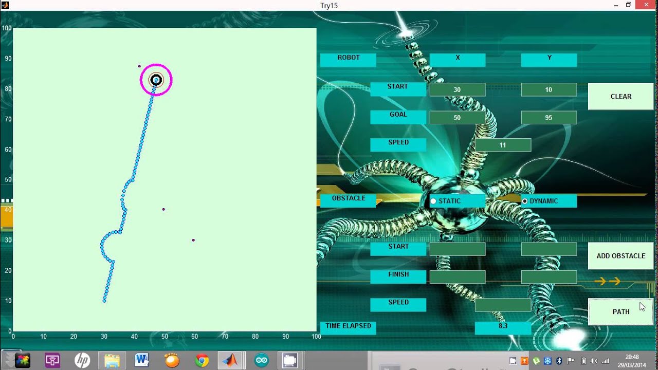 Path planning and Dynamic obstacles avoidance simulation software