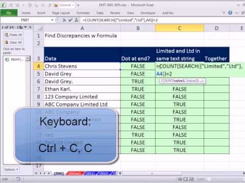 Excel Magic Trick 890: Find Discrepancies with Formula (Dot at end or Repeated Words)
