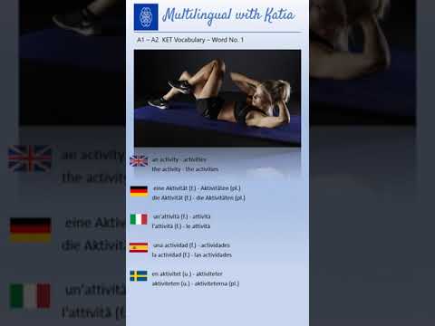 A1 - A2 KET Vocabulary - Word No. 1 (English, German, Italian, Spanish and Swedish)
