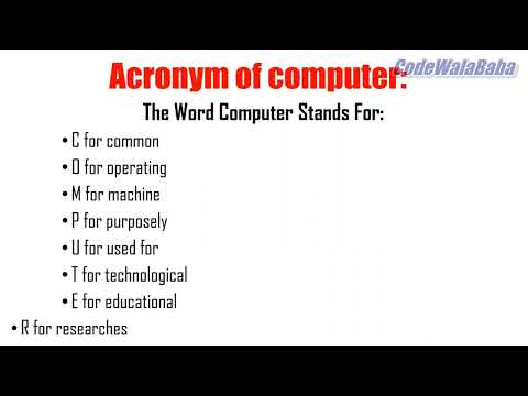 what is computer? acronym of computer?