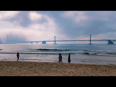 Morning at Gwangalli Beach | Peaceful Seaside Walk with Calm Music | Healing Vlog | CentumWalk 4K