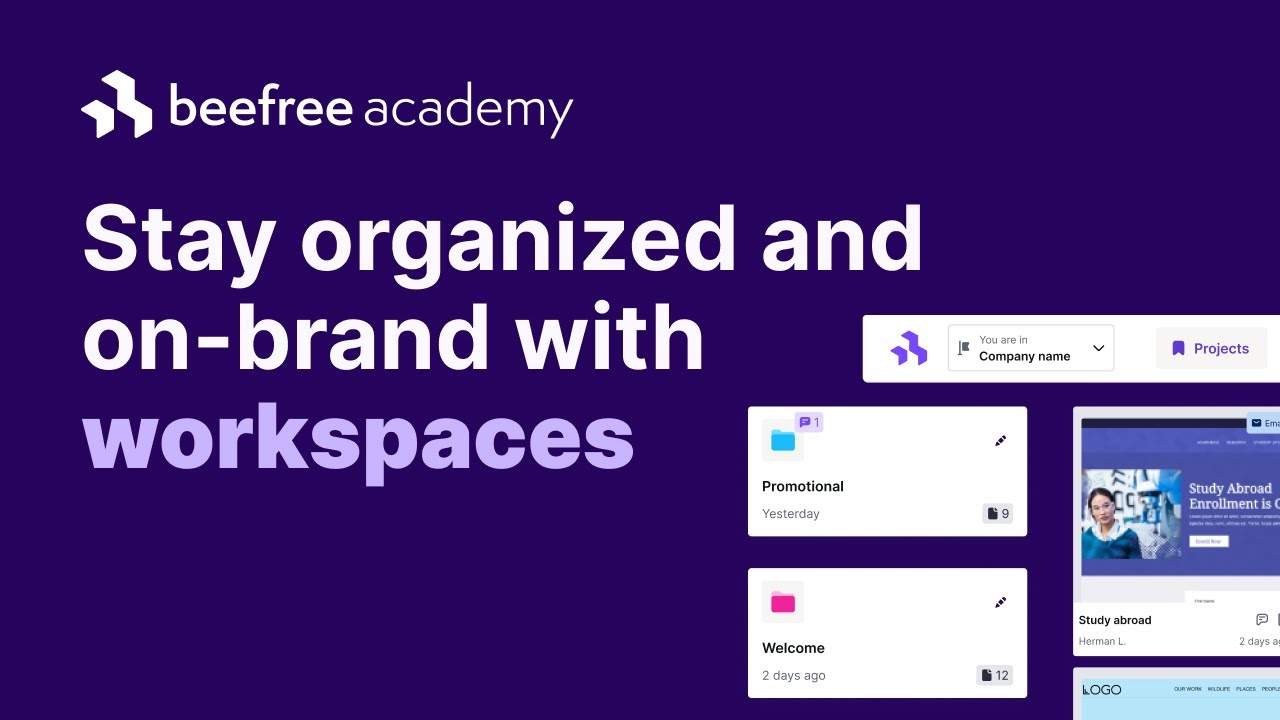 How to use workspaces to stay organized and on-brand in Beefree