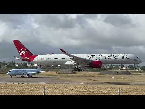 Virgin Atlantic A350-1000 Landing Barbados