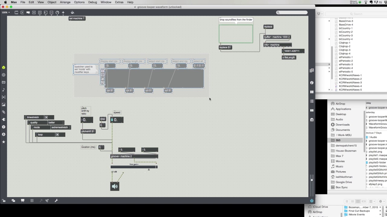 groove~ and waveform~ 1