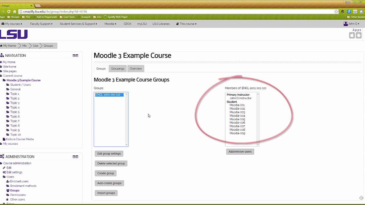 Moodle 3: Creating Groups