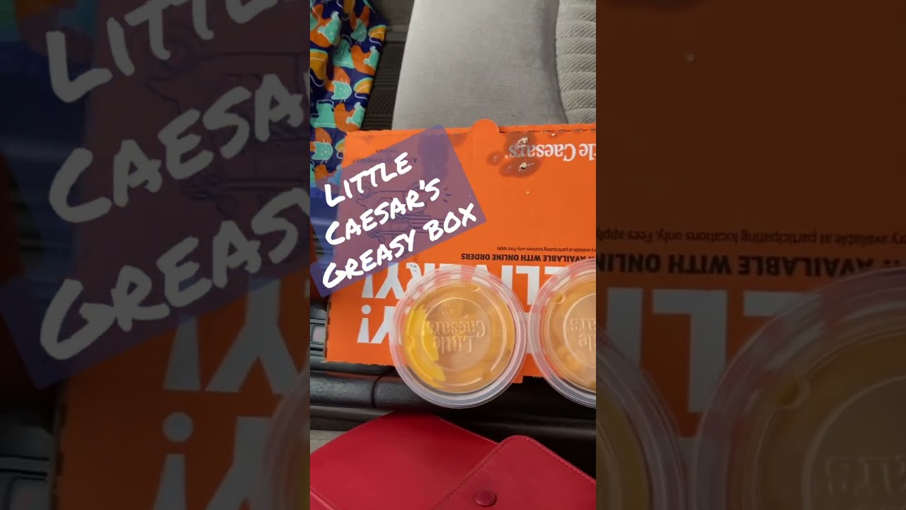 Little Caesars Pizza playing with greasy delivery boxes