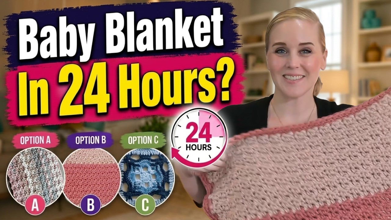 Easy Baby Blanket in 24 Hours | Beginner Friendly Crochet Challenge