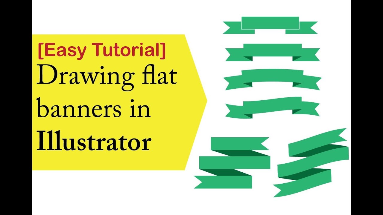 Drawing banners/ ribbons in illustrator [Easy]