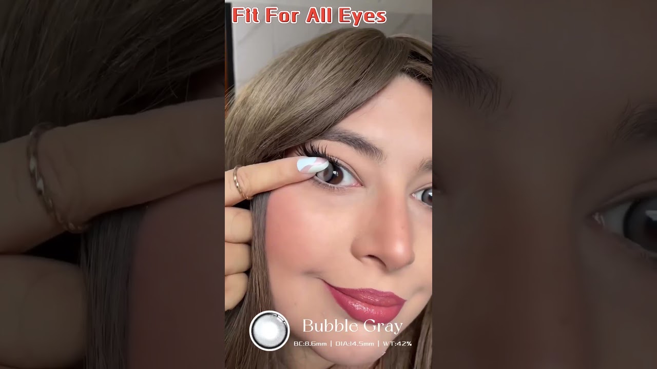 [MISLENS] 👀Bubble Collection try on #bubble  #mislens #coloredlenses #tryon #beforeafter #makeup