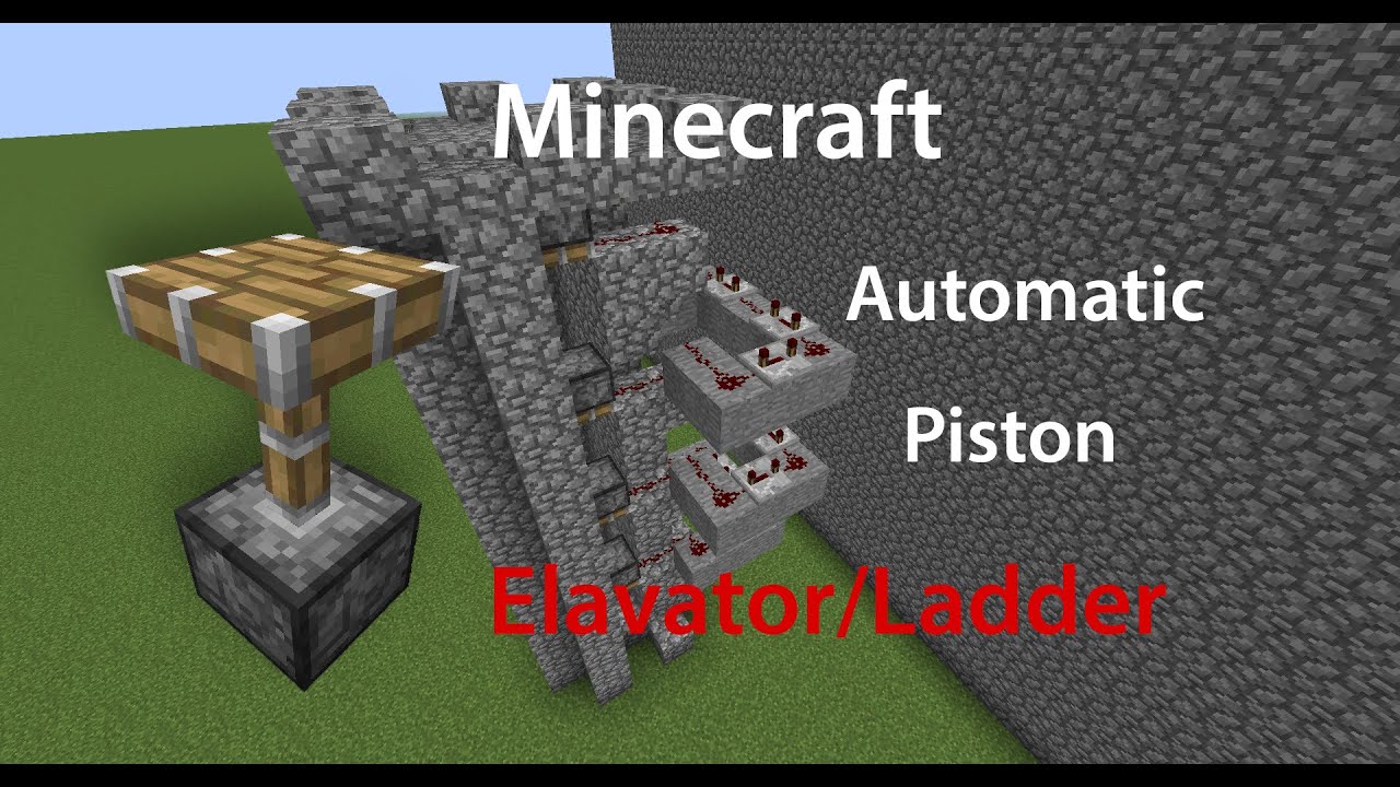 Minecraft Redstone Piston Elevator/Ladder AUTOMATIC Tutorial!!!