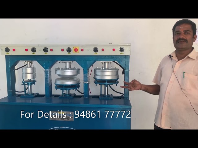 Semi Automatic Areca Plate Making Machine - 3 DIE Arecanut Leaf Plate ...