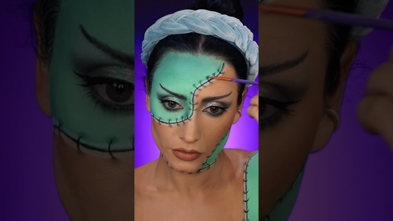 Bride of Frankenstein tutorial 🧬 #sfx #halloween #makeuptutorial