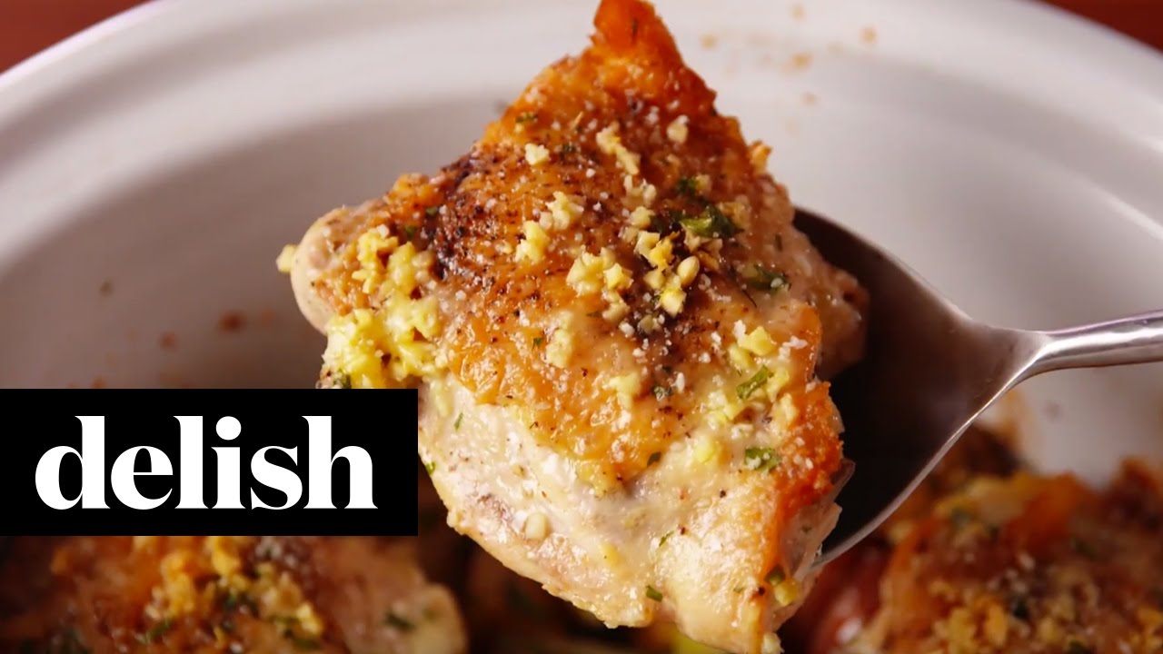 Slow-Cooker Garlic Parm Chicken | Delish