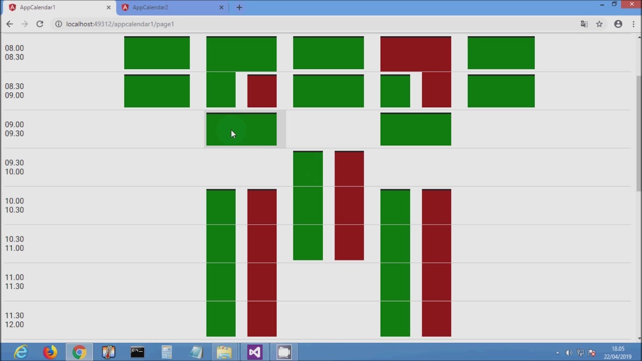 Angular application for calendar appointments