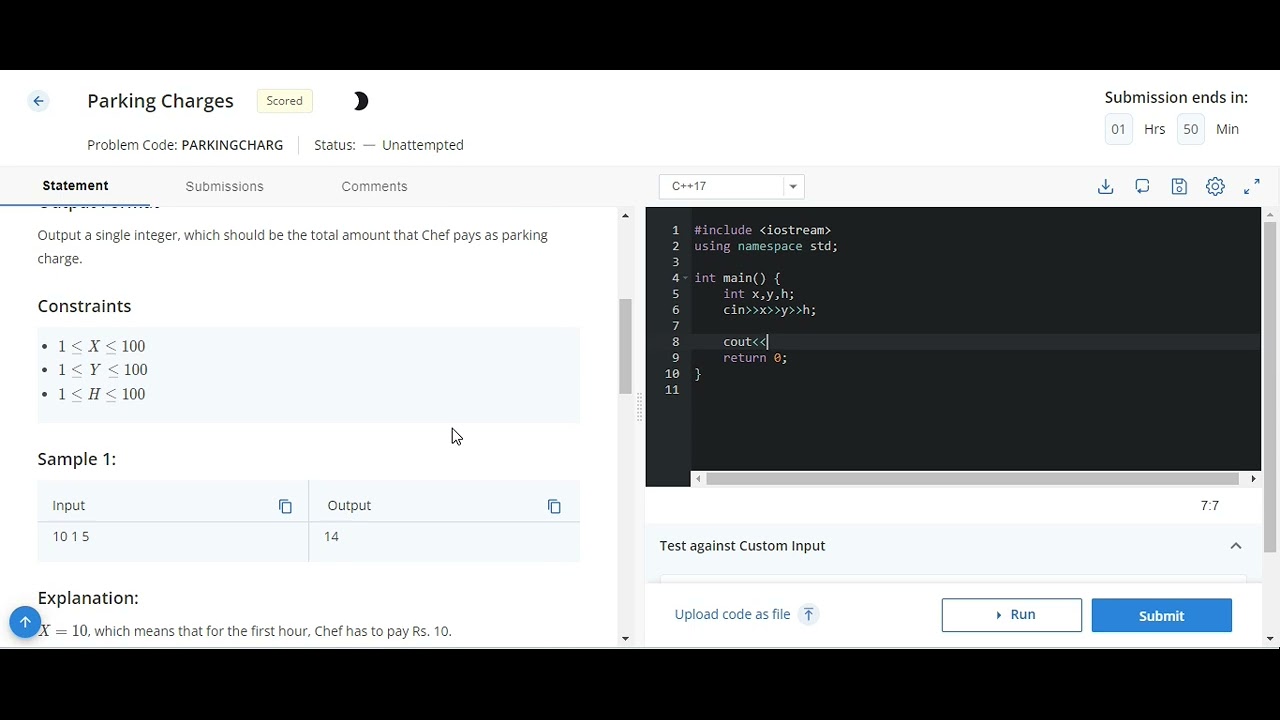 Parking Charges Codechef solution || Starter 91 codechef contest