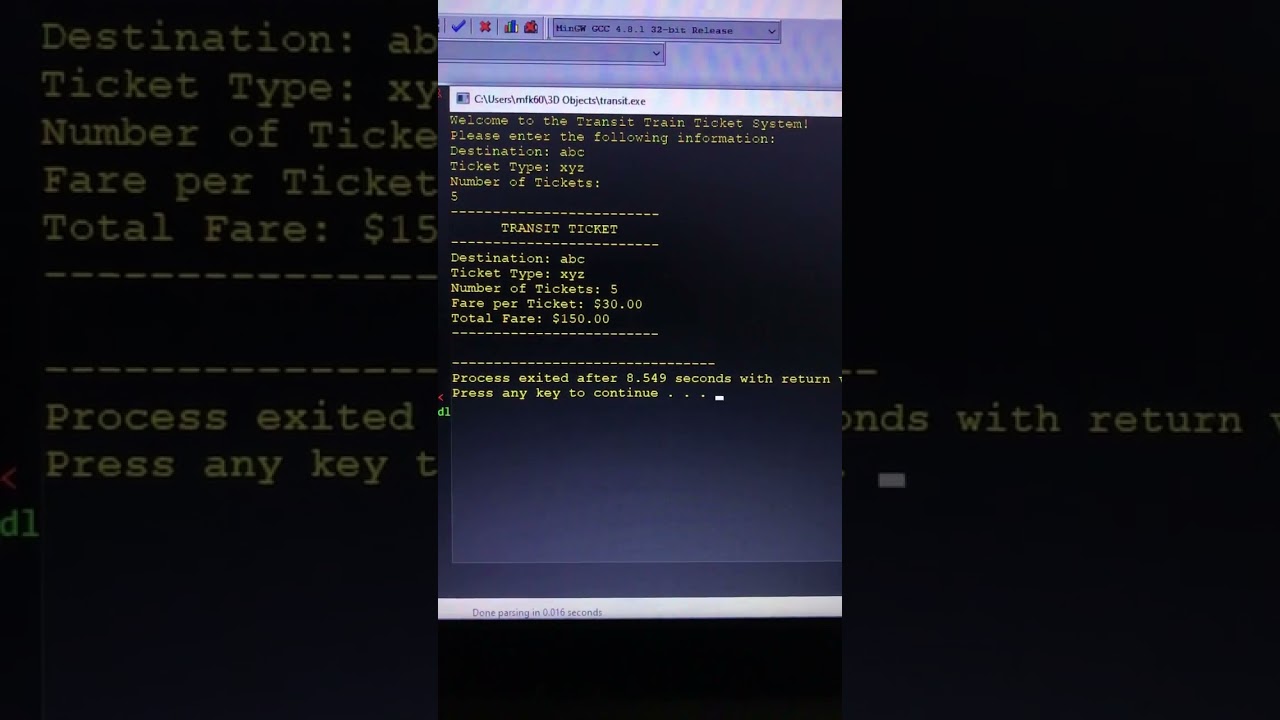c++ transit ticket #cpp #coding #code #codemasters #coderstokyo #codinglife #codingninja #coders