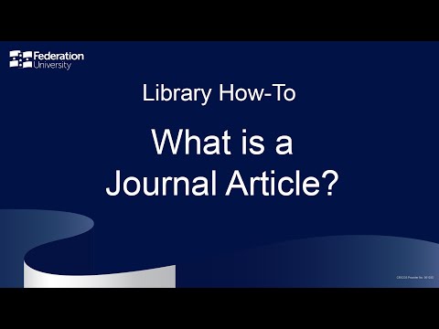 What is a journal article?