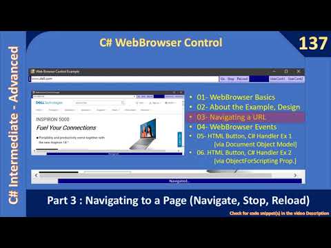 C# WebBrowser | Part 3 - Navigate URL, Stop and Refresh | C# Advanced #137