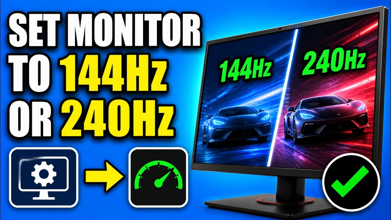 How To Set Monitor to 144Hz or 240Hz & Check Refresh Rate Support