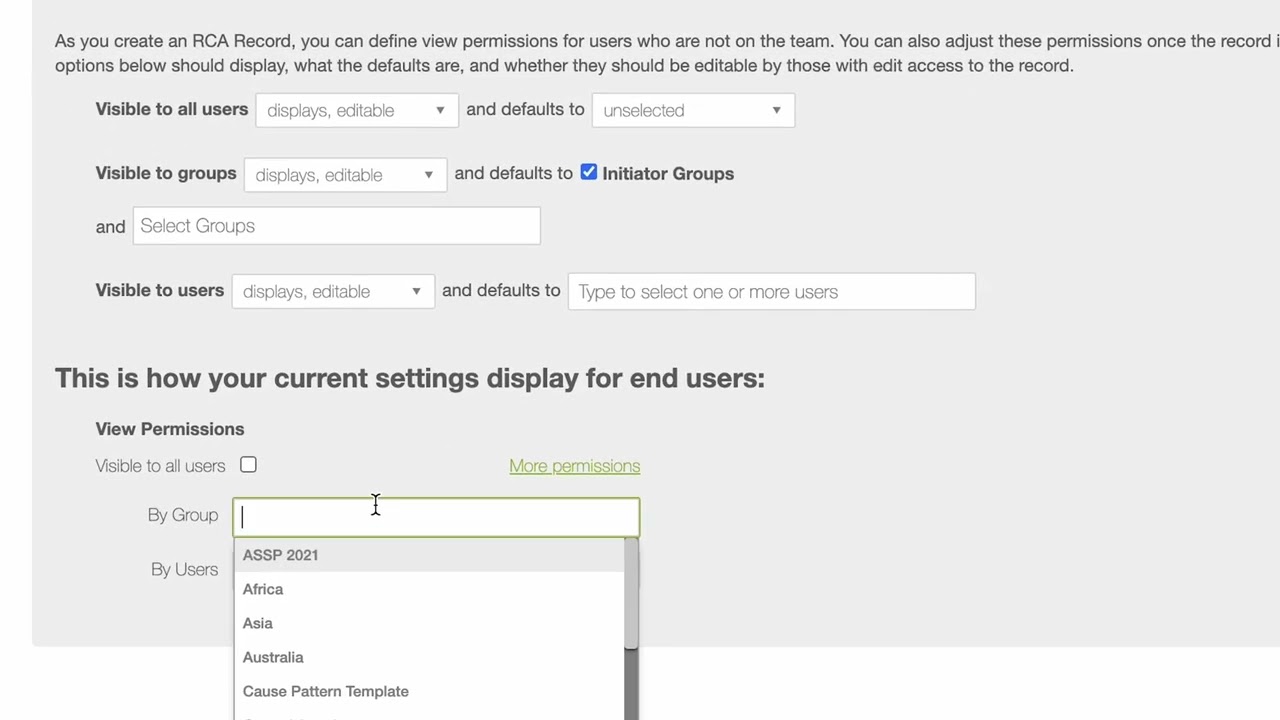 Causelink:  Configuring User Permissions