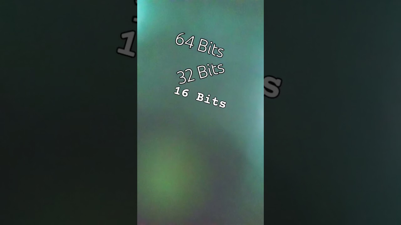 64 Bits,32 Bits,16 Bits,8 Bits,4 Bits,2 Bits,1 Bit,0.5 Bit,0.25 Bit,0.125 Bit