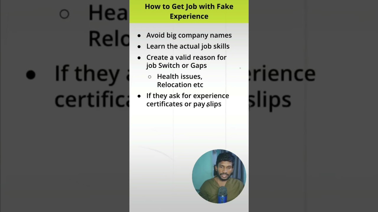 How to get job with fake experience | 6 Tips