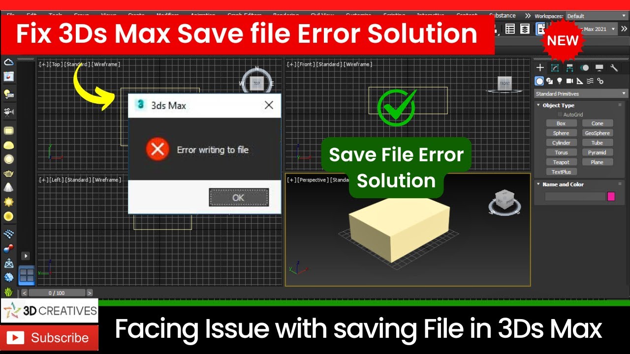 Fix 3ds Max Save As File Error | 3ds Max Save File Problem Solution