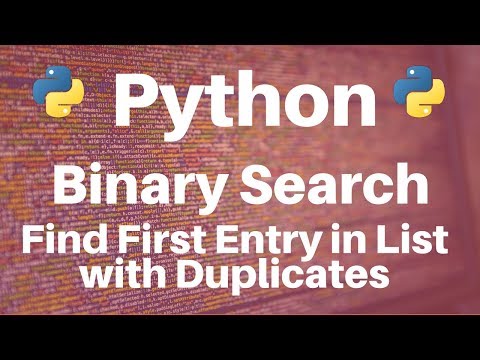 Binary Search in Python: Find First Entry in List with Duplicates