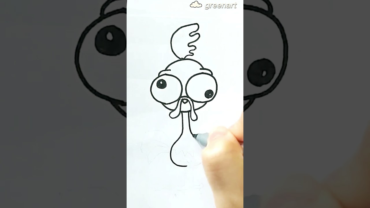 cute chicken drawing | Green Art