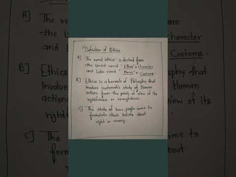 Definition of Ethics ????