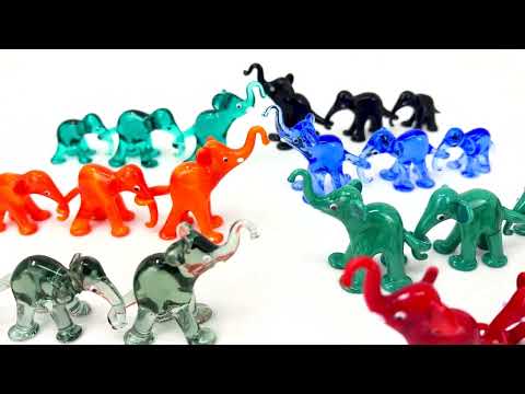 My Italian Decor - Murano Glass Elephant Families - Made In Italy