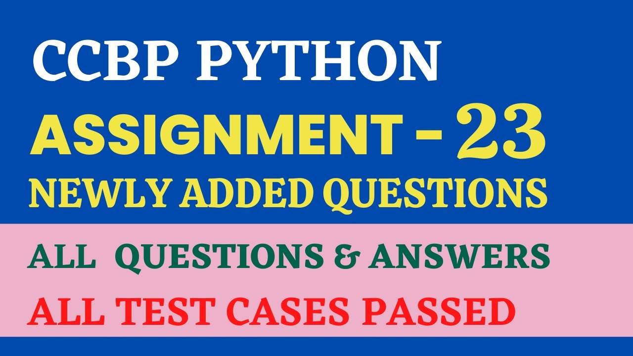 Assignment - 23 | Functions | Python | CCBP 4.0