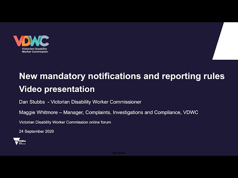 Presentation - VDWC online forum: New mandatory notifications and reporting rules