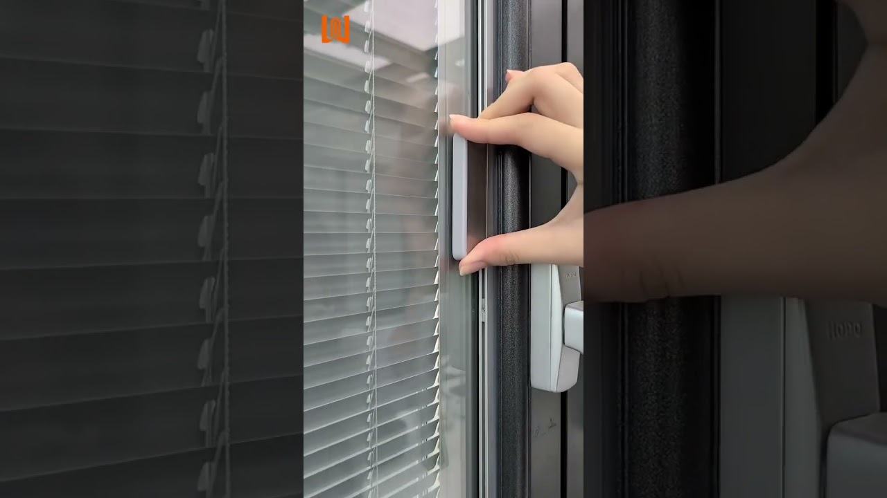 Aluminum casement windows with built-in blinds