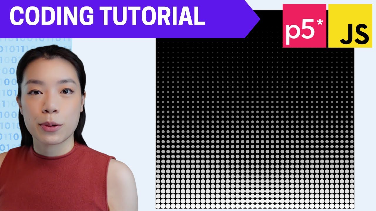 p5.js Coding Tutorial |  Circular Grid Graphics (Nested Loop / 2D Array)
