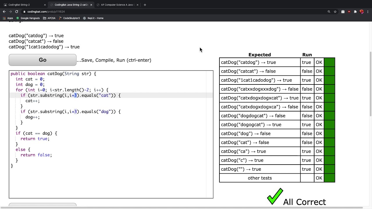 CodingBat String 2 CatDog