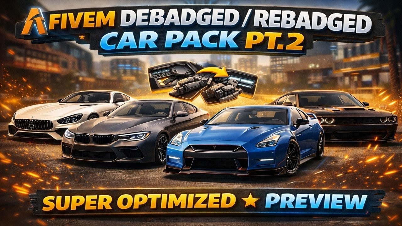 FiveM Debadged / Rebadged Car Pack PT.2 | Super Optimized | Preview