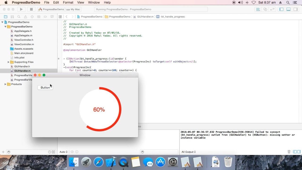 Circular Progressbar using Objective C (cocoa framework)