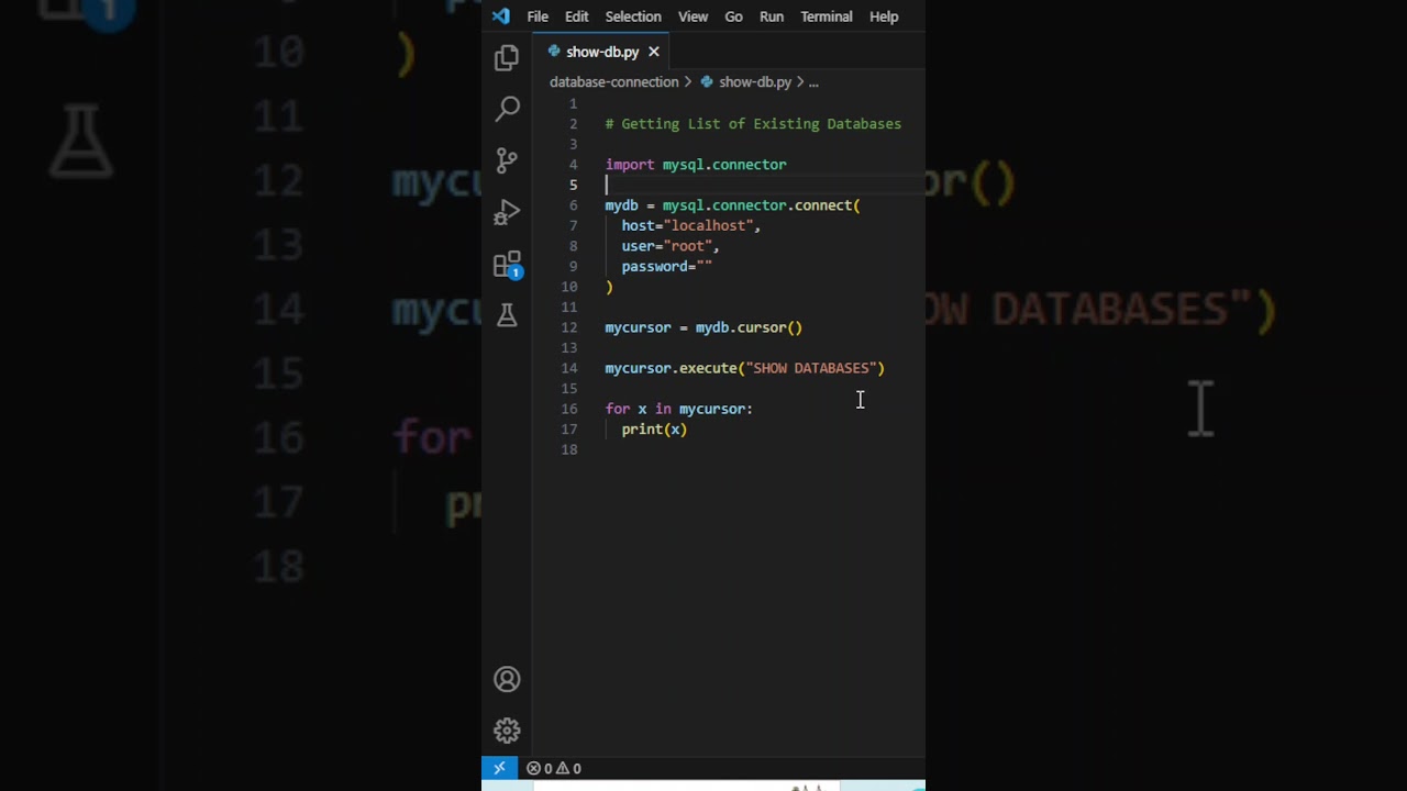 Python's Database Directory: Listing MySQL Databases Made Simple | #shortvideo #viral