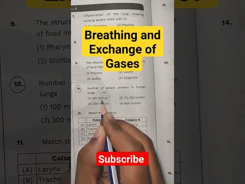 Breathing and exchange of gases MCQ practice ???? #aiims #neet #neetbiology #biology #shorts #ytshorts